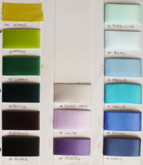 Ribbon Colours - The Cornish Rosette Company